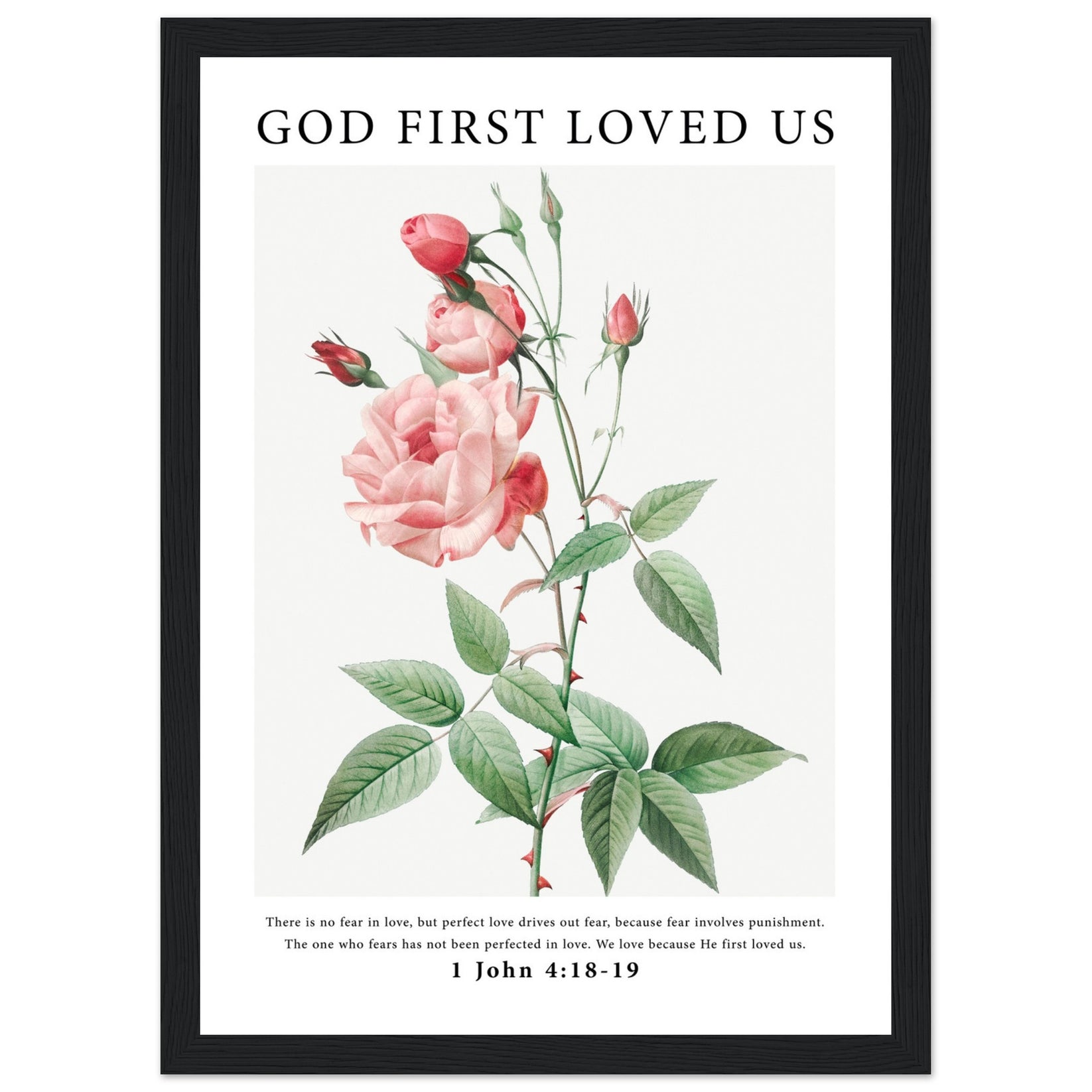 God First Loved Us Print | Christian Wall Art | Bible Scripture Decor ...
