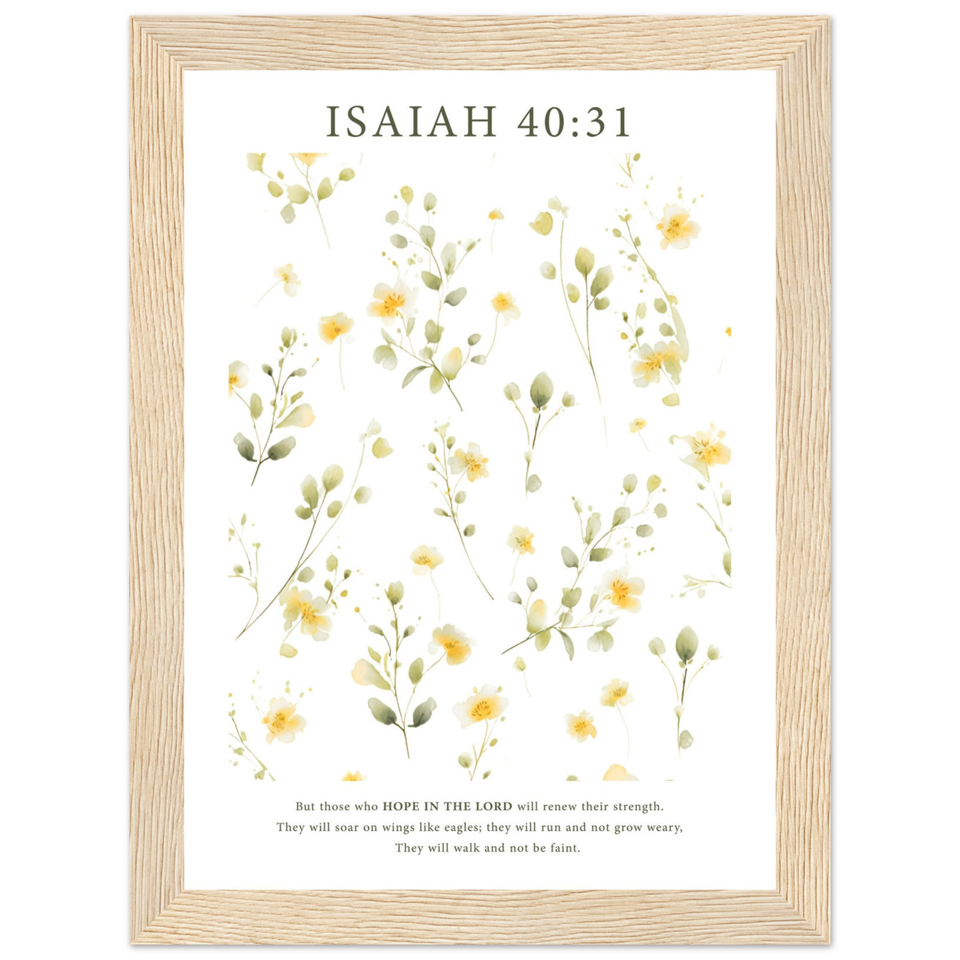 Isaiah 40:31 Print | Christian Wall Art | Floral Bible Scripture Decor ...