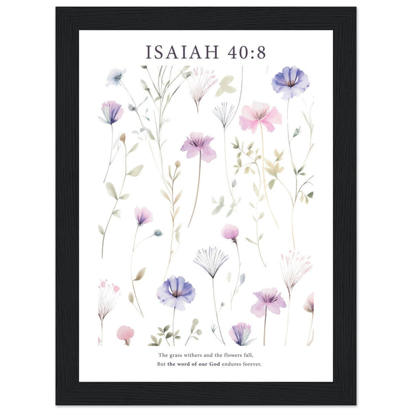 Isaiah 40:8 Print | Christian Wall Art | Floral Bible Scripture Decor ...