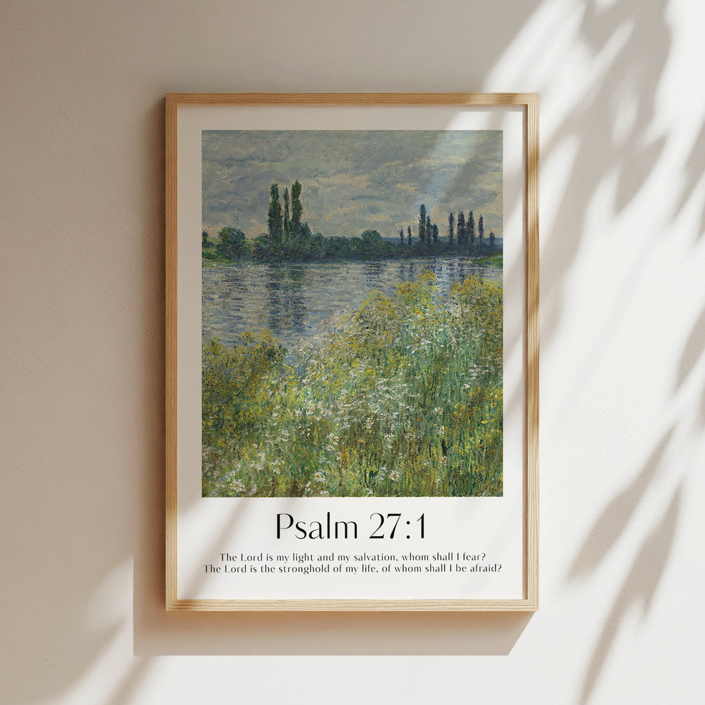 Psalm 27:1 Print | Christian Wall Art | Vintage Bible Scripture Decor ...