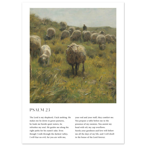 Psalm 23 Print | Christian Wall Art | Vintage Bible Scripture Decor ...