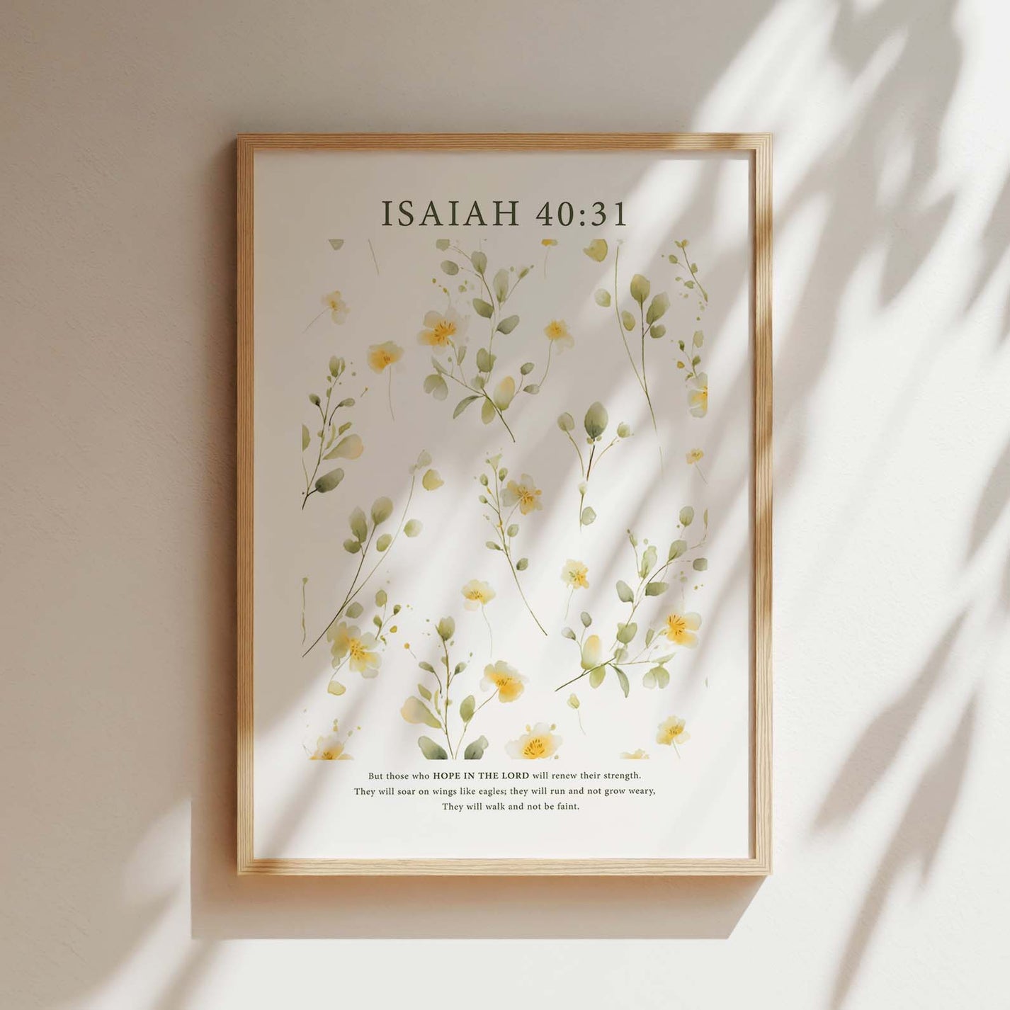 Isaiah 40:31 Print | Christian Wall Art | Floral Bible Scripture Decor ...
