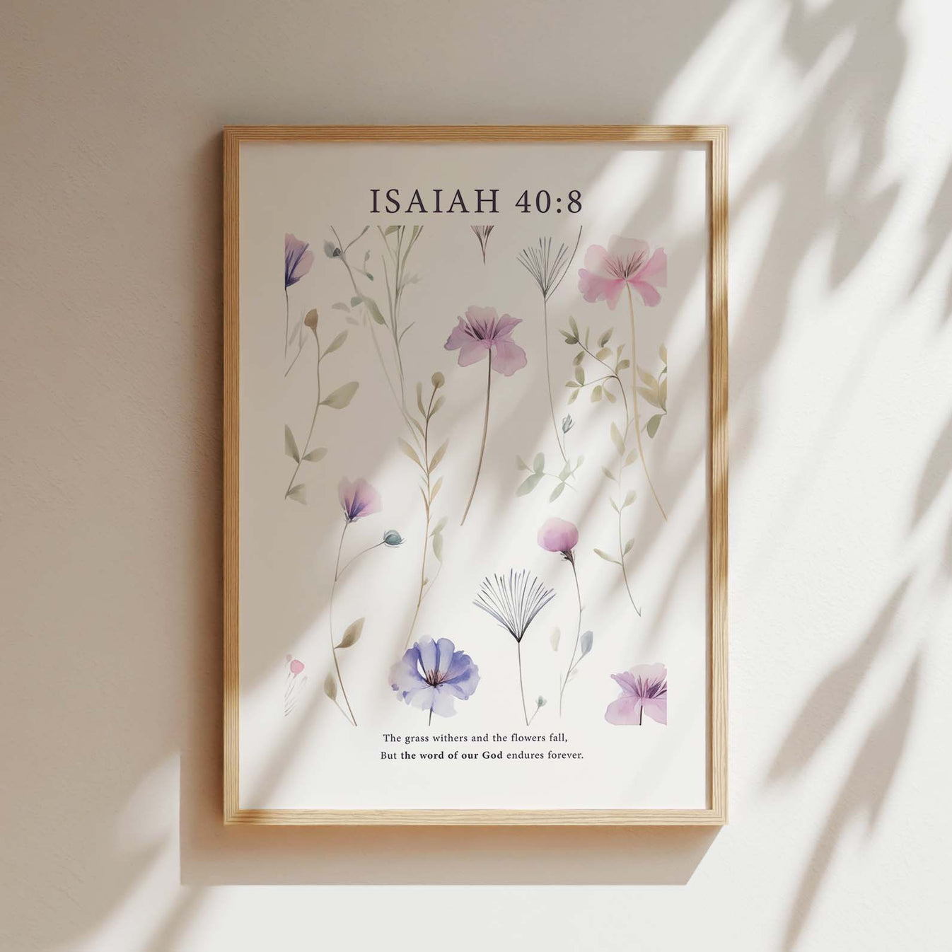 Isaiah 40:8 Print | Christian Wall Art | Floral Bible Scripture Decor ...