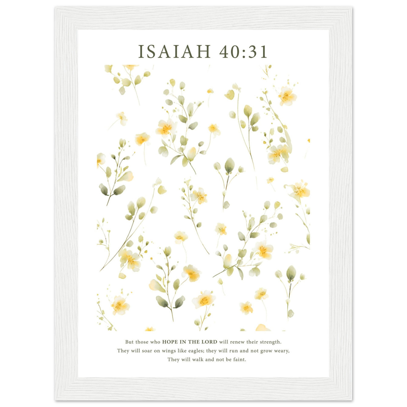 Isaiah 40:31 Print | Christian Wall Art | Floral Bible Scripture Decor ...