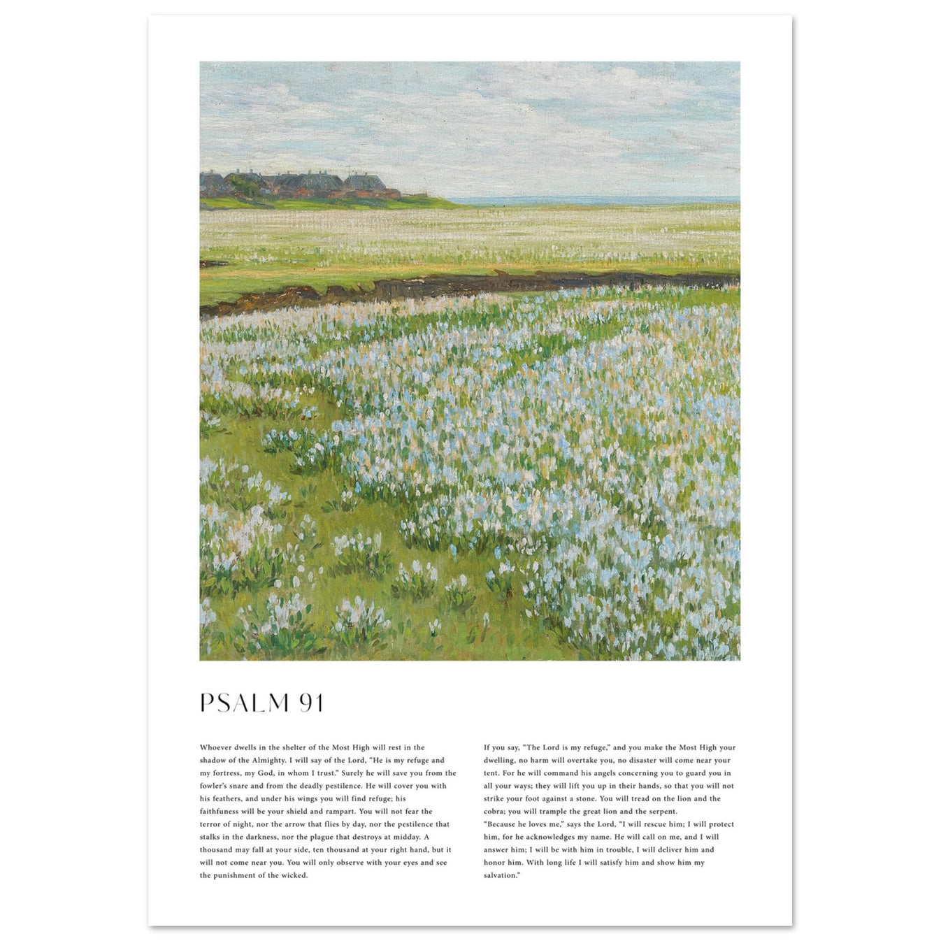 Psalm 91 Print | Christian Wall Art | Vintage Bible Scripture Decor ...