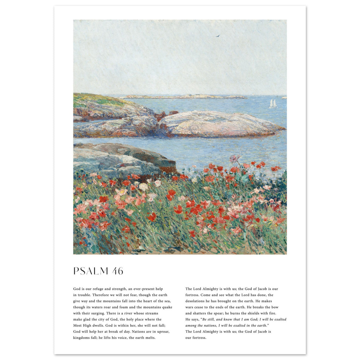Psalm 46 Print | Christian Wall Art | Vintage Bible Scripture Decor ...