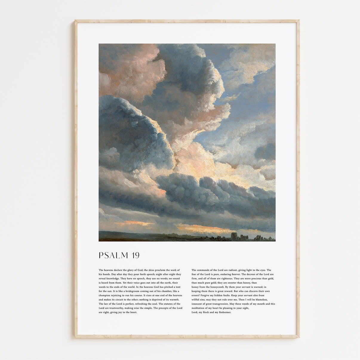 Psalm 19 Print | Christian Wall Art | Vintage Bible Scripture Decor ...
