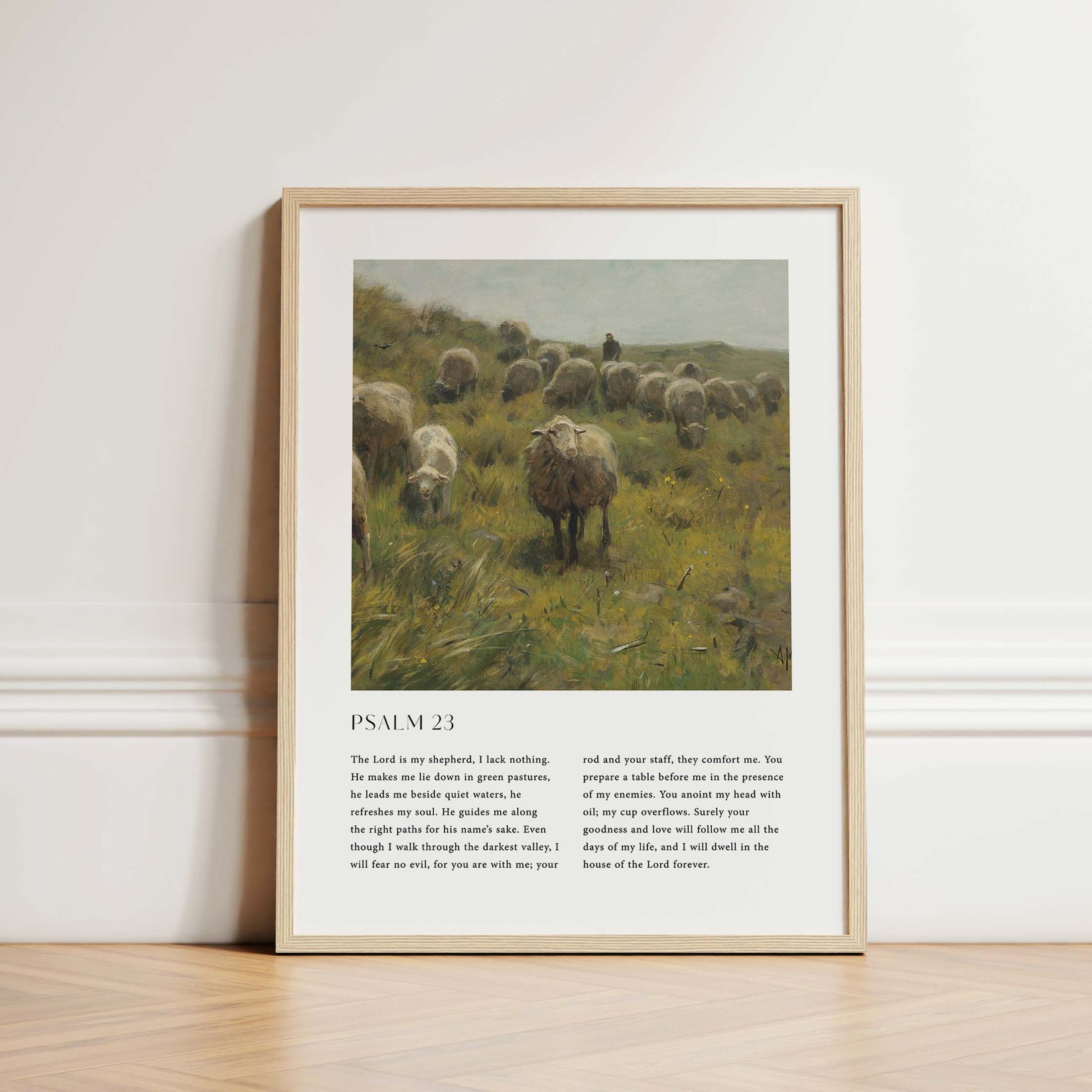 Psalm 23 Print | Christian Wall Art | Vintage Bible Scripture Decor ...